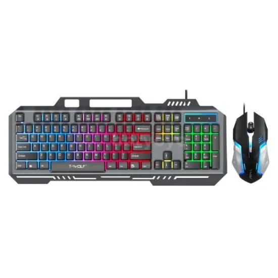 T-Wolf TF600 RGB Gaming Keyboard Mouse Combo | Wired RGB Gaming Combo Set
