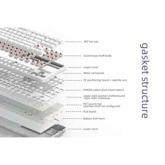 Monka 3087 Gasket Mount RGB Mechanical Keyboard | Semi Hot-Swappable