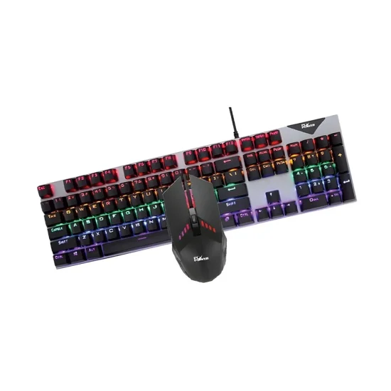 Pc Power Flare Combo RGB Wired Mechanical Gaming Keyboard & Mouse Combo ...